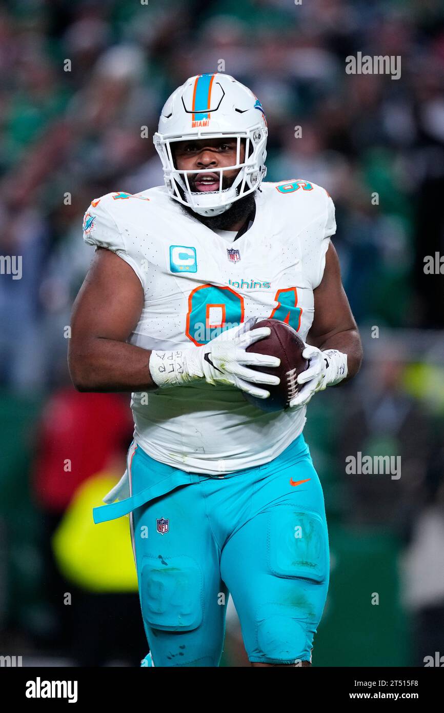 Miami Dolphins' Christian Wilkins in action before an NFL football game ...