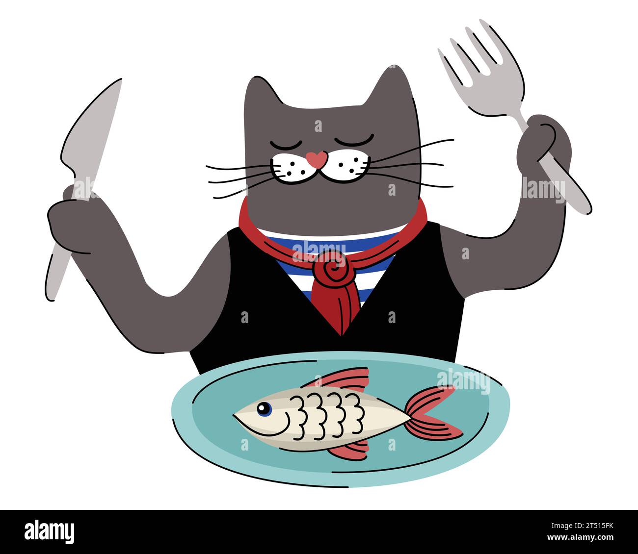 Cat fish dish Stock Vector Images - Alamy