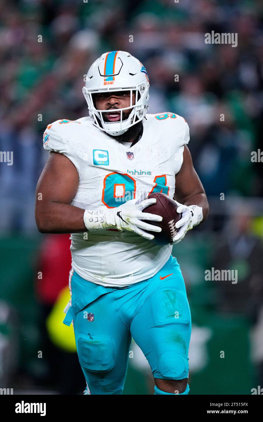 Miami Dolphins' Christian Wilkins in action before an NFL football game ...