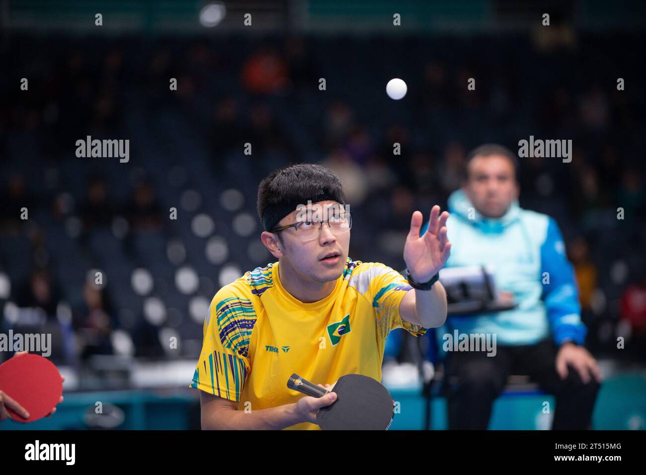 Santiago, Chile. 02nd Nov, 2023. Vitor Ishiy and Eric Knji Jouti, Brazilian table tennis ...