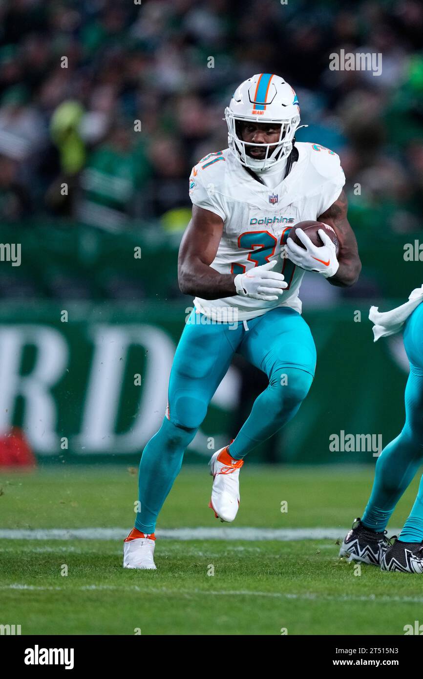 Miami Dolphins' Raheem Mostert in action before an NFL football game ...
