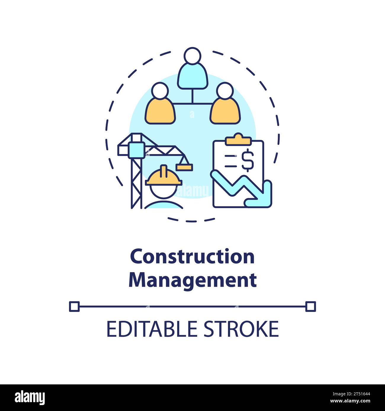 2D thin linear icon construction management concept Stock Vector Image & Art - Alamy