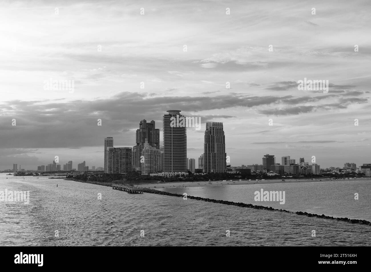 miami skyline skyscraper buildings in sunrise. photo of miami skyline ...