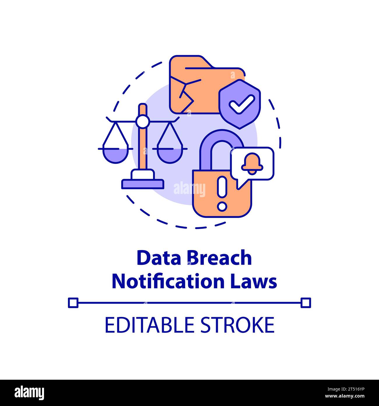 2D thin linear icon data breach notifications law concept Stock Vector ... 2D thin linear icon data breach notifications law concept Stock Vector ...