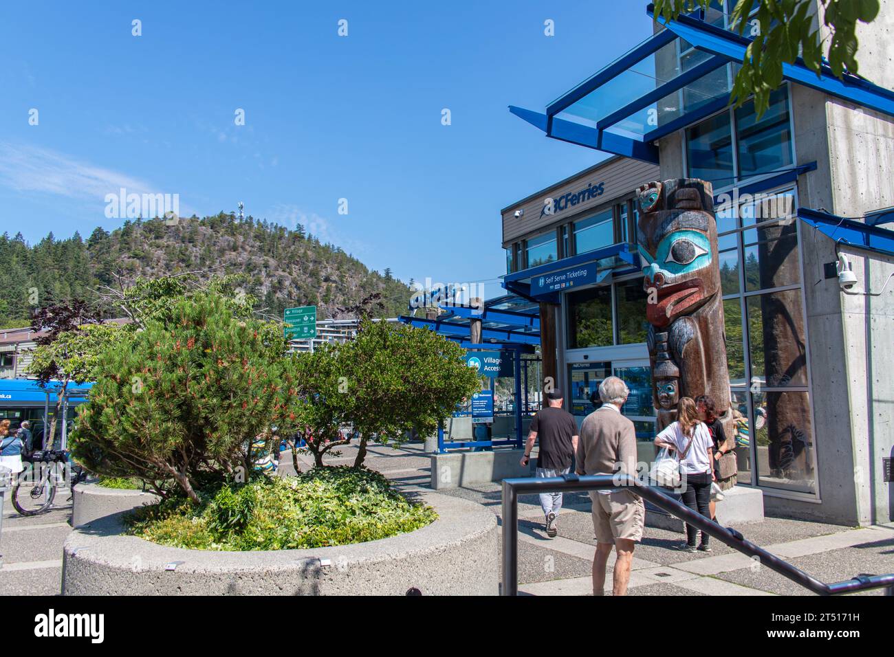 Vancouver, CANADA - Jun 28 2023 : The entrance of BC Ferries Horseshoe Bay terminal in sunny day ...