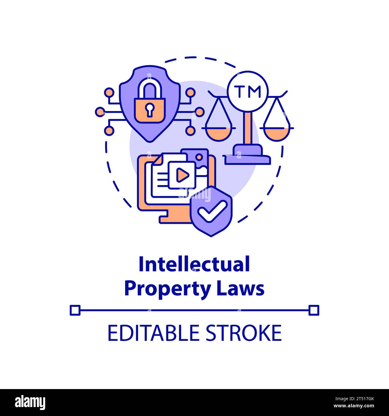 2D thin linear icon intellectual property laws concept Stock Vector ... 2D thin linear icon intellectual property laws concept Stock Vector ...