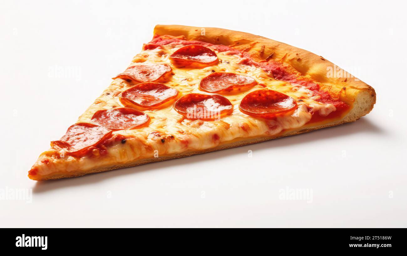 A freshly prepared pepperoni pizza sitting atop a white table, the ...