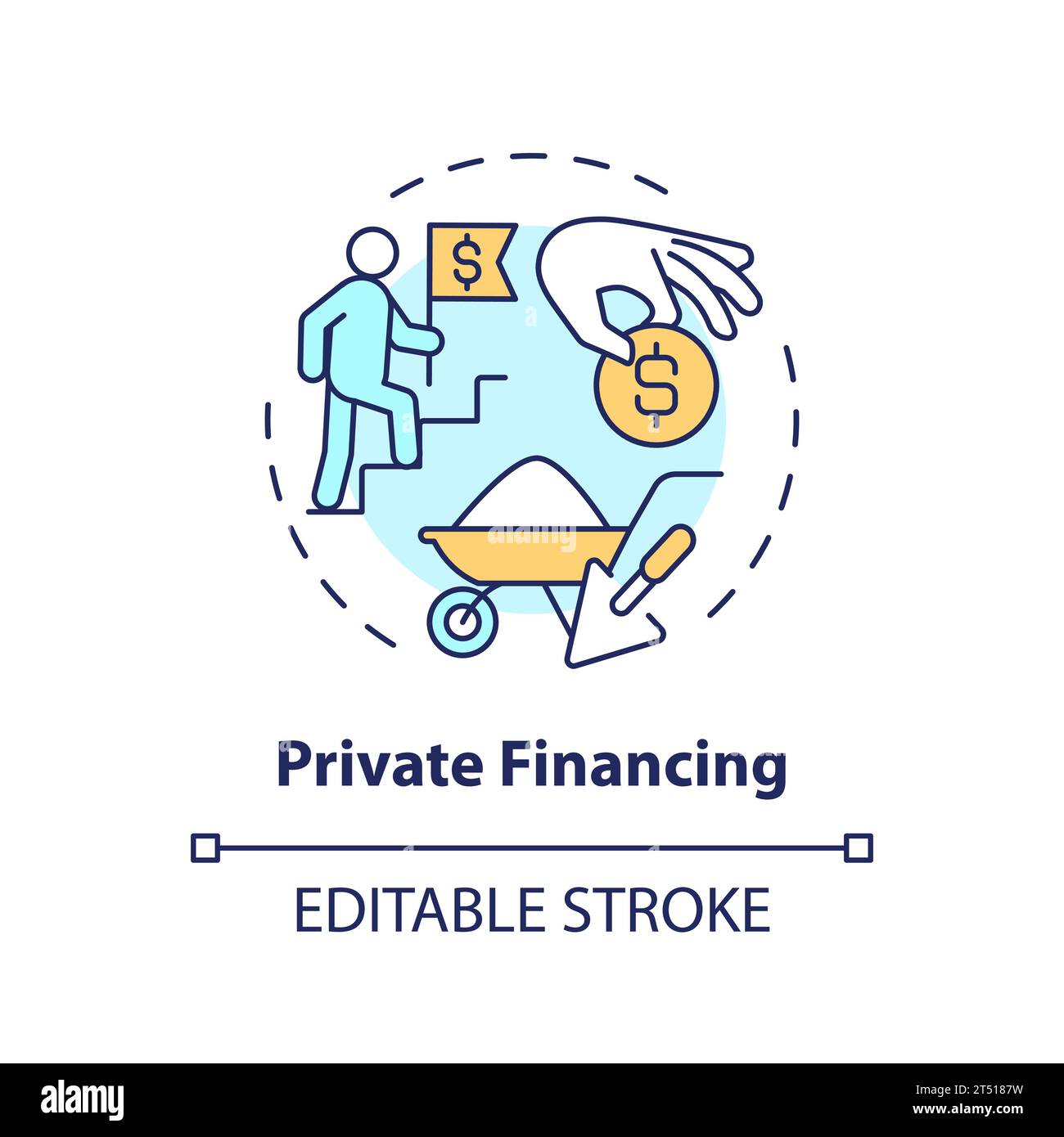 2D thin linear icon private financing concept Stock Vector Image & Art ...