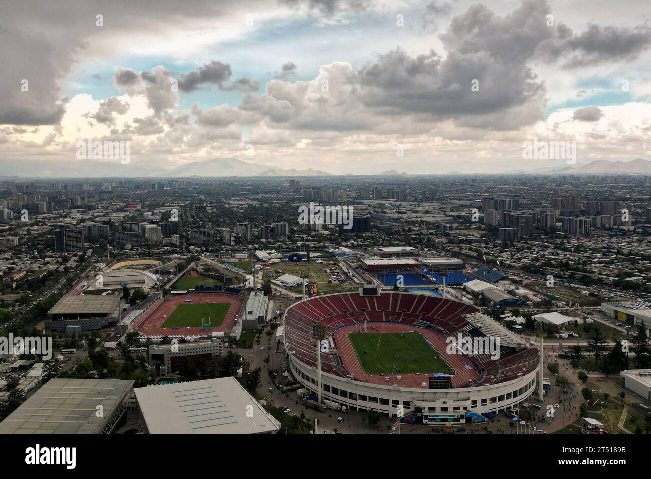 An aerial view of the National Stadium, the venue for the Pan American ...