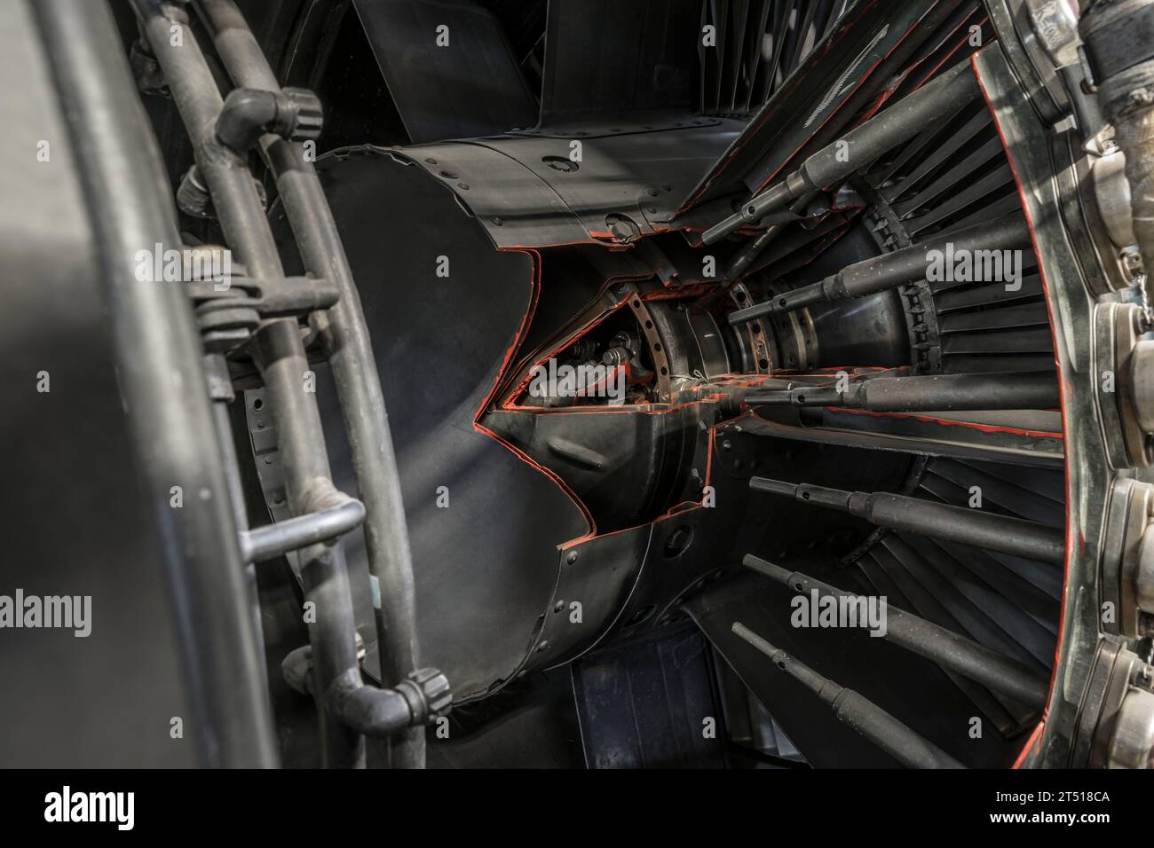 detail of a historic jet engine Stock Photo - Alamy