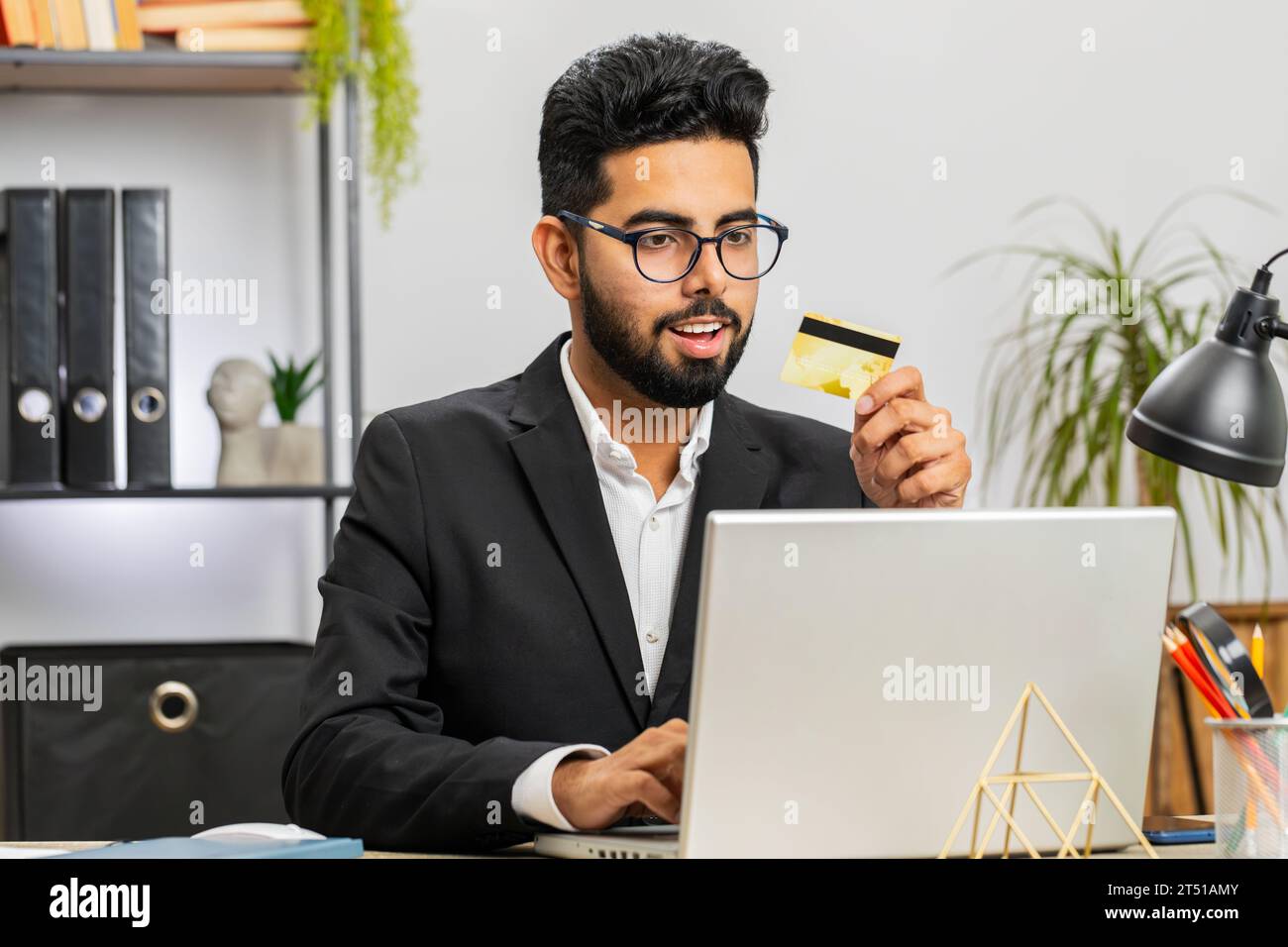 Indian businessman programmer software developer working making online ...