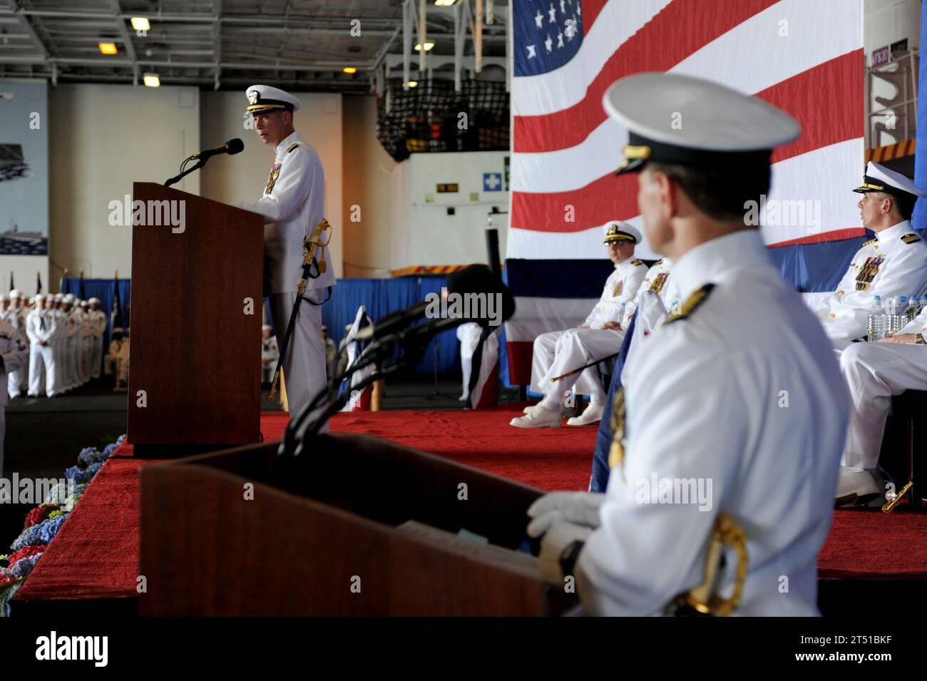 1005065082P-136 NORFOLK (May 6, 2010) Capt. O.P. Honors Jr. speaks to ...