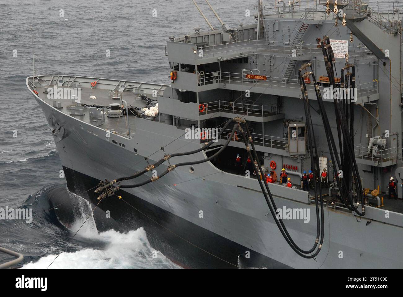 110630MJ491-205 ARABIAN SEA (June 30, 2011) Fuel lines are transferred from the Military Sealift ...