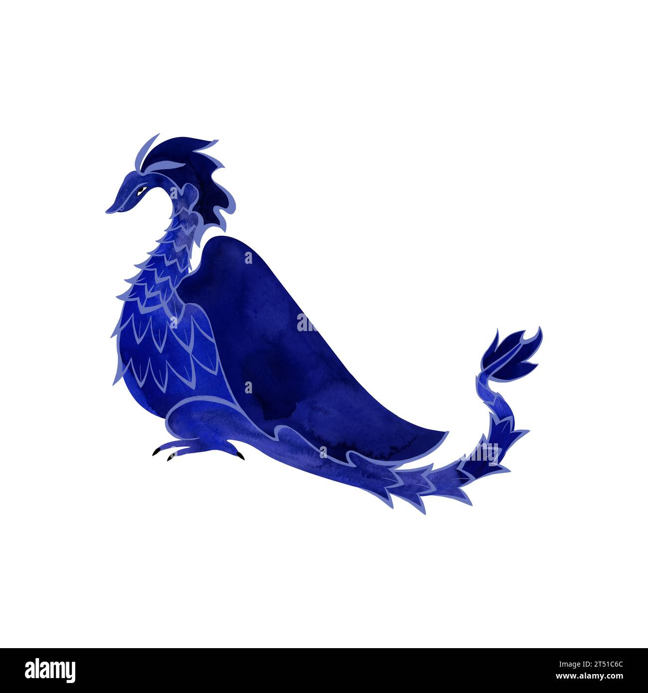 Blue dragon with feathers. Magic bird. Monster. Fairytale character ...