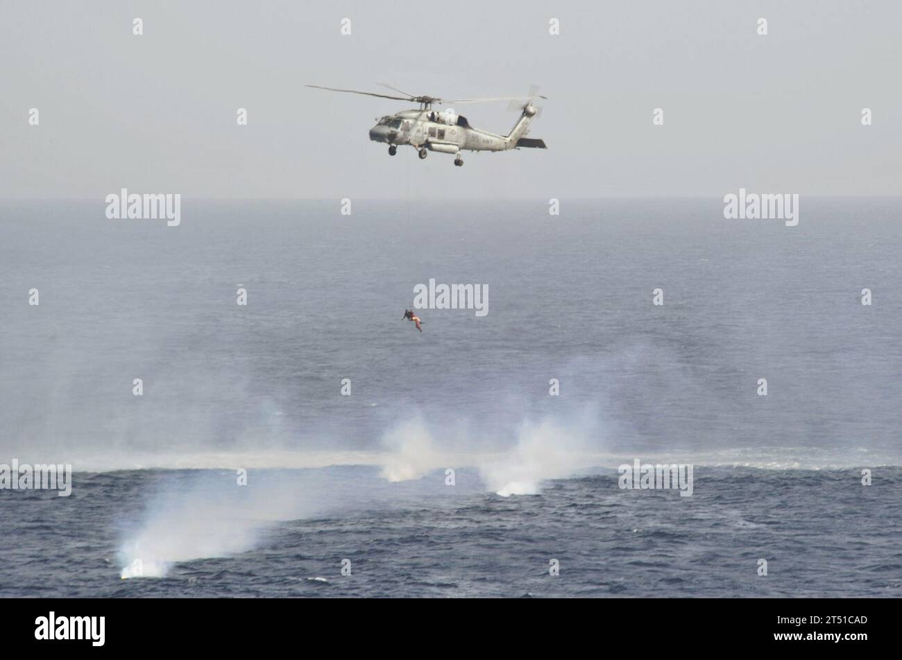 (HS) 15, aircraft carrier, helicopter, man overboard, Search and Rescue ...