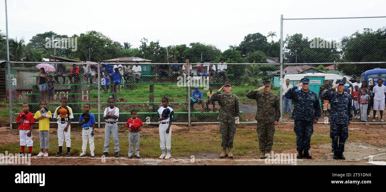 1009244153W-121 BLUEFIELDS, Nicaragua (Sept. 24 2010) Navy and Marine Corps leaders render ...