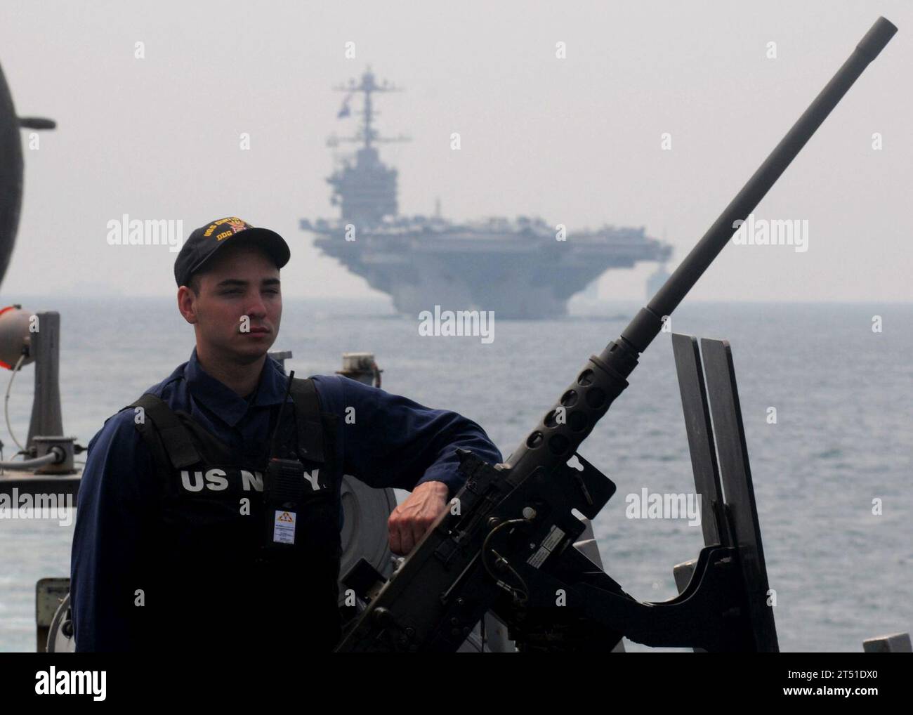 .50 caliber gun, aircraft carrier, destroyer, Sailor, U.S. Navy, USS ...