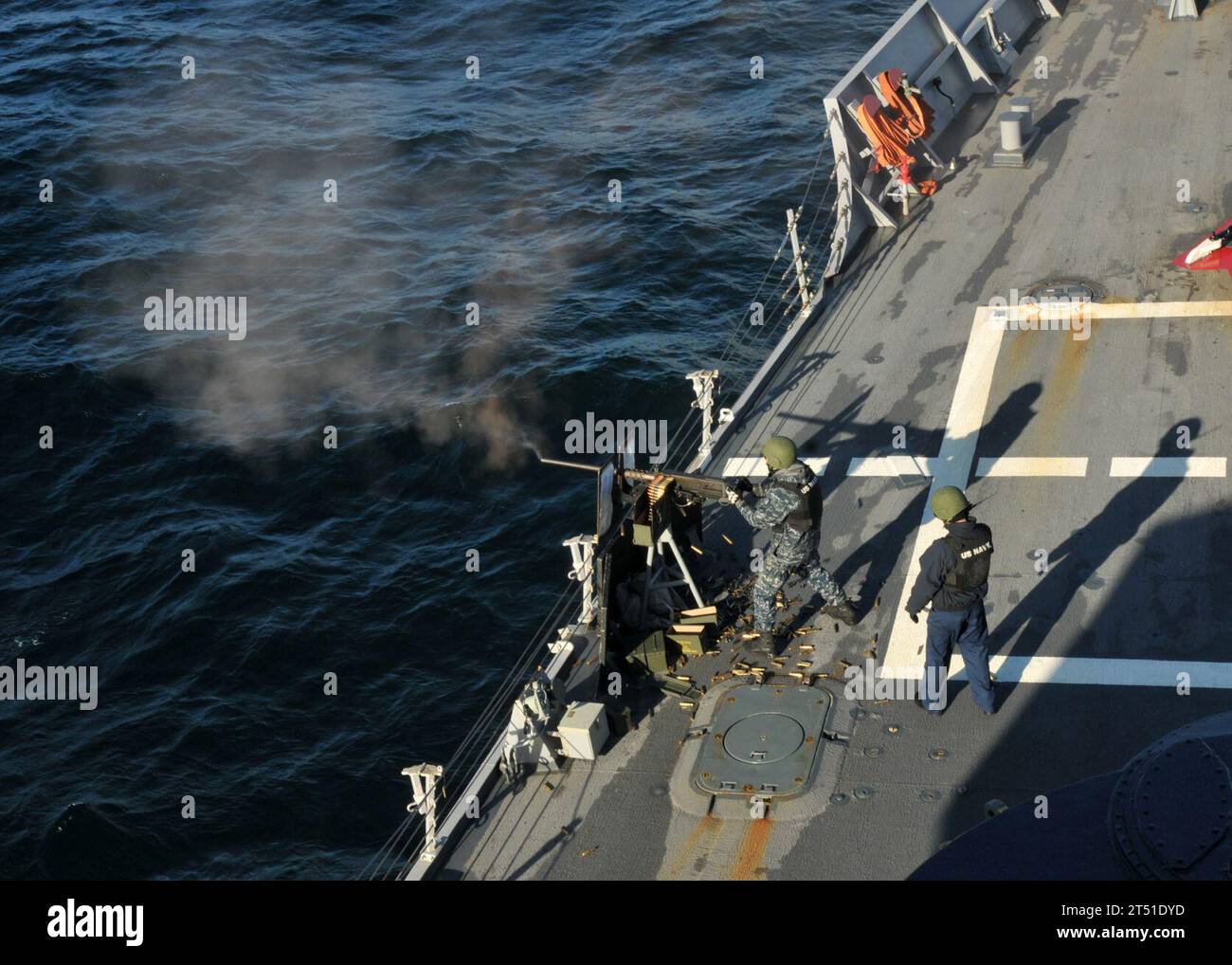 .50 caliber machine gun, Frigate, live-fire exercise, U.S. Navy, USS ...