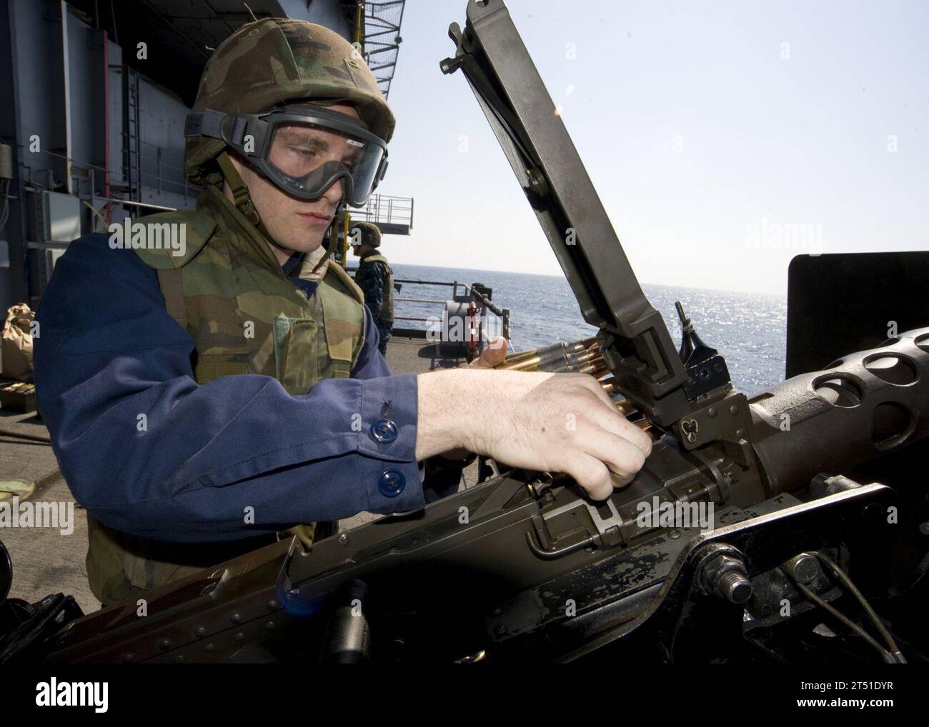 .50-caliber machine gun, aircraft carrier, Qualifications, Sailors, U.S ...