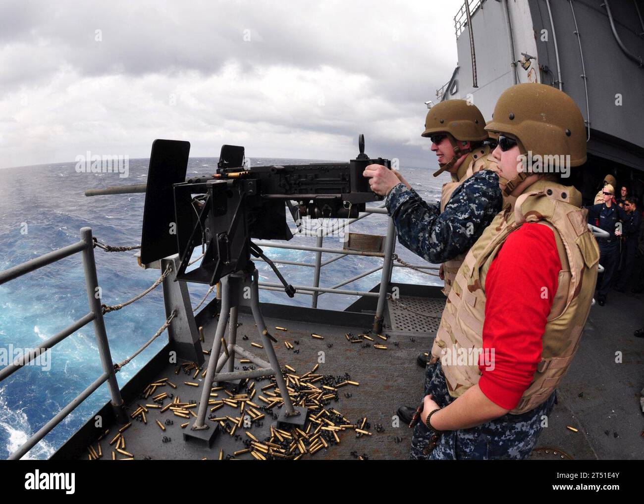 .50-calliber machine gun, BAY OF BENGAL, live-fire exercise, Sailors, U ...