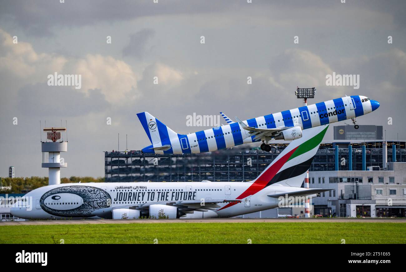 Condor, Airbus A321-211, D-AIAF, taking off at Düsseldorf International ...