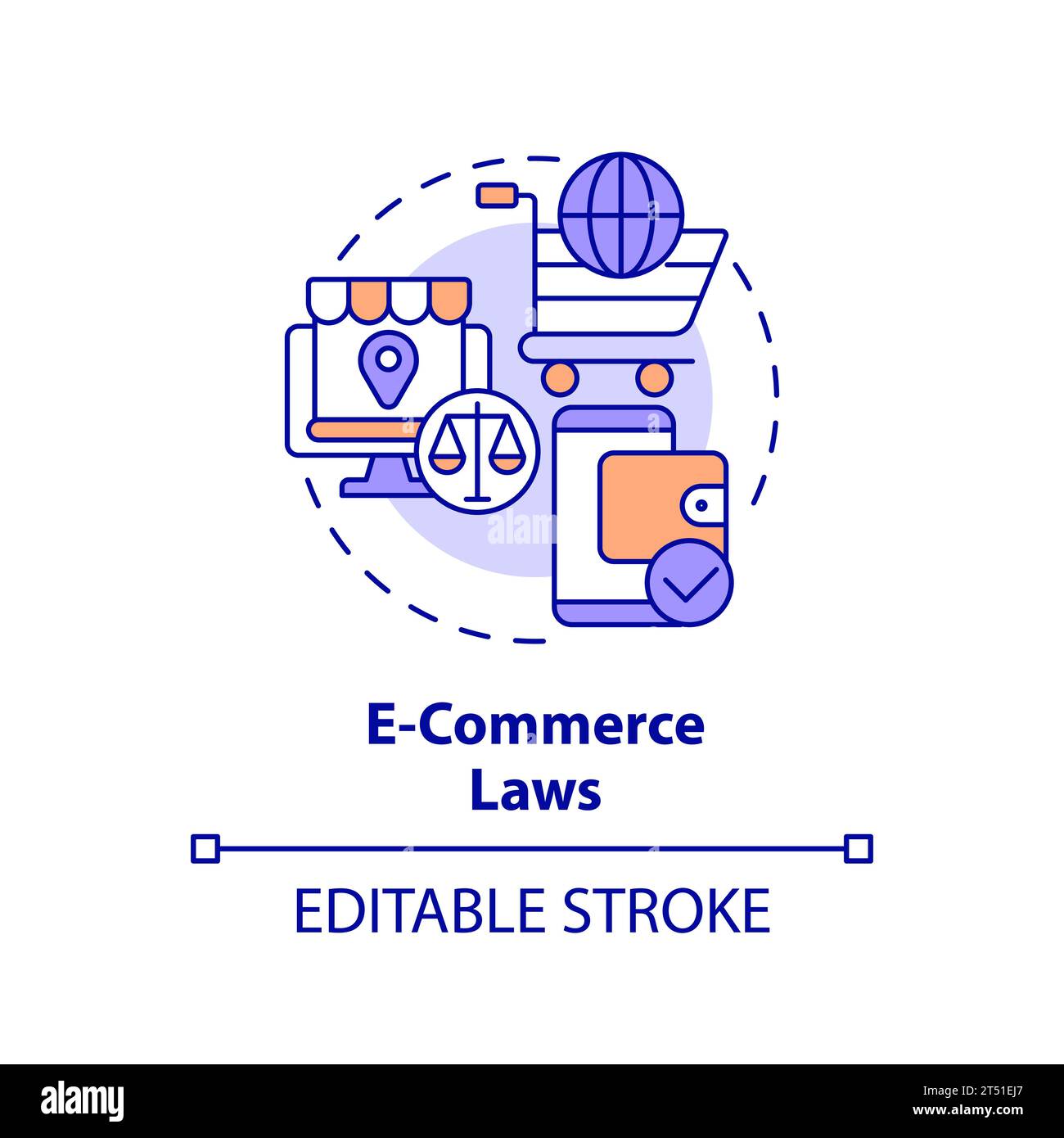2D thin linear icon e-commerce laws concept Stock Vector Image & Art - Alamy