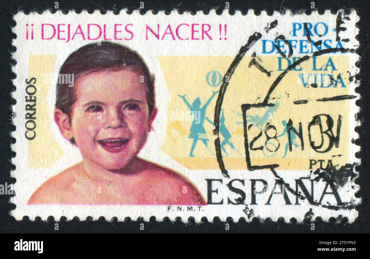SPAIN - CIRCA 1975: stamp printed by Spain, shows Infant and Children ...