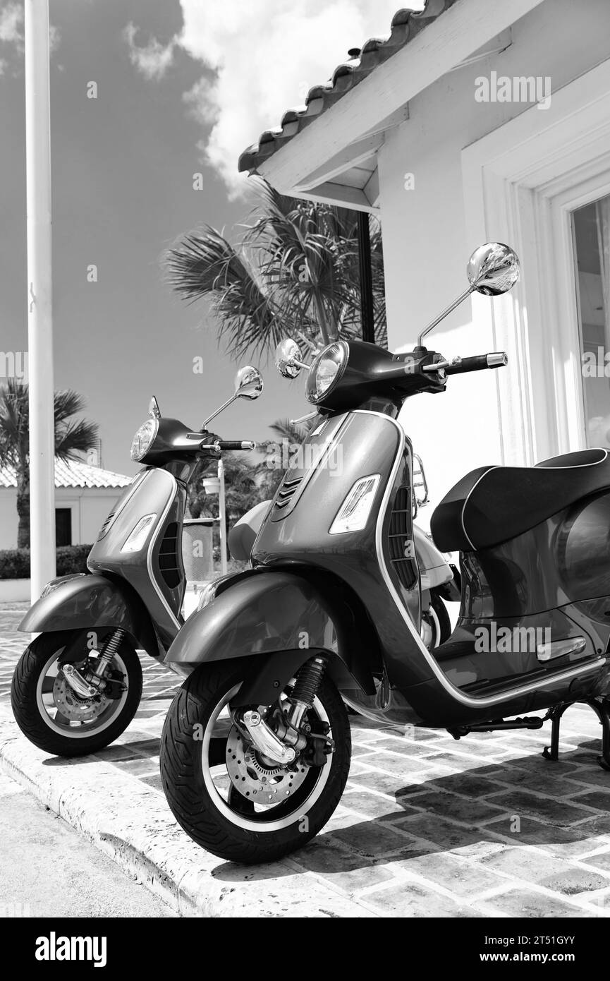moped vehicle parked outdoor. moped vehicle blue color. moped vehicle ...