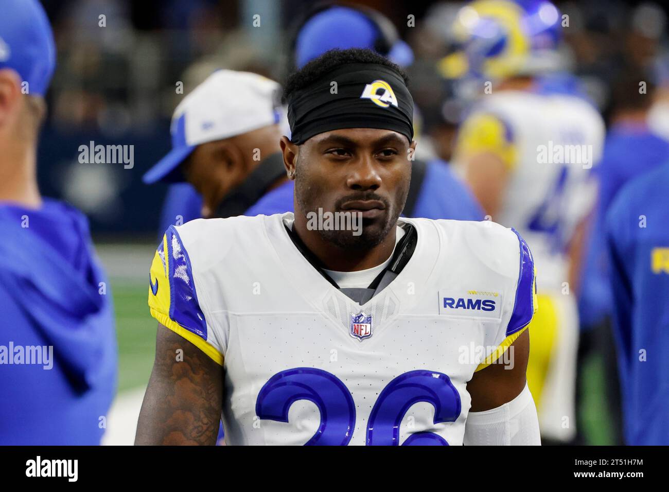 Los Angeles Rams cornerback Duke Shelley (26) walks on the sideline ...