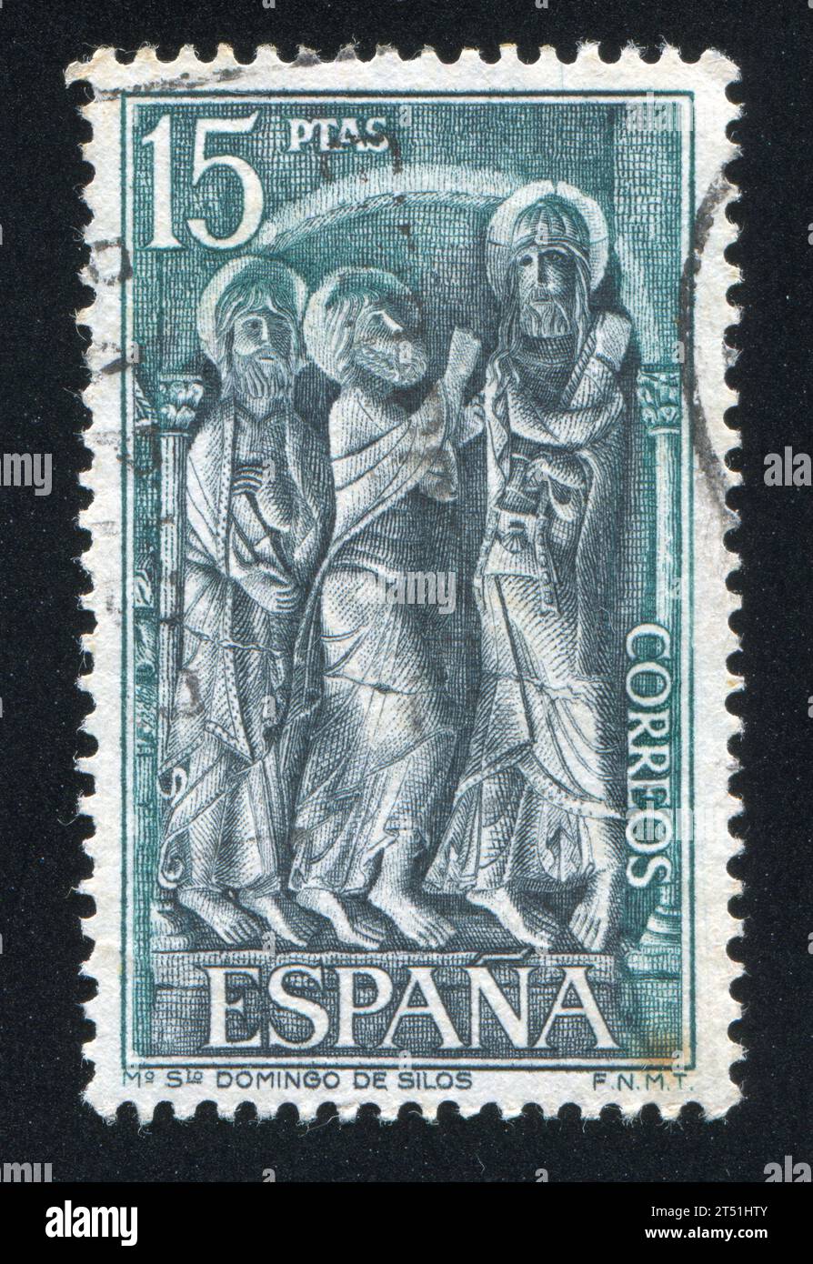 SPAIN - CIRCA 1973: stamp printed by Spain, shows Three Saints ...