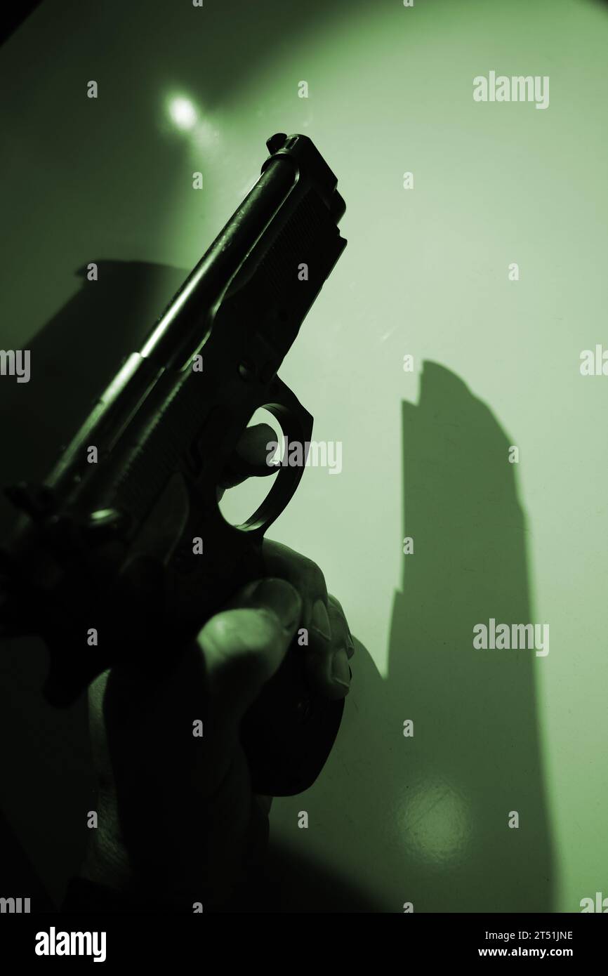Pistol gun artistic photograph book cover design Stock Photo - Alamy