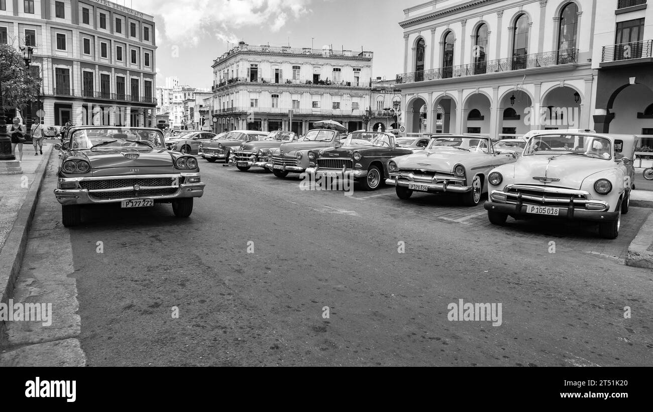 Cuba havana vintage car Black and White Stock Photos & Images - Alamy