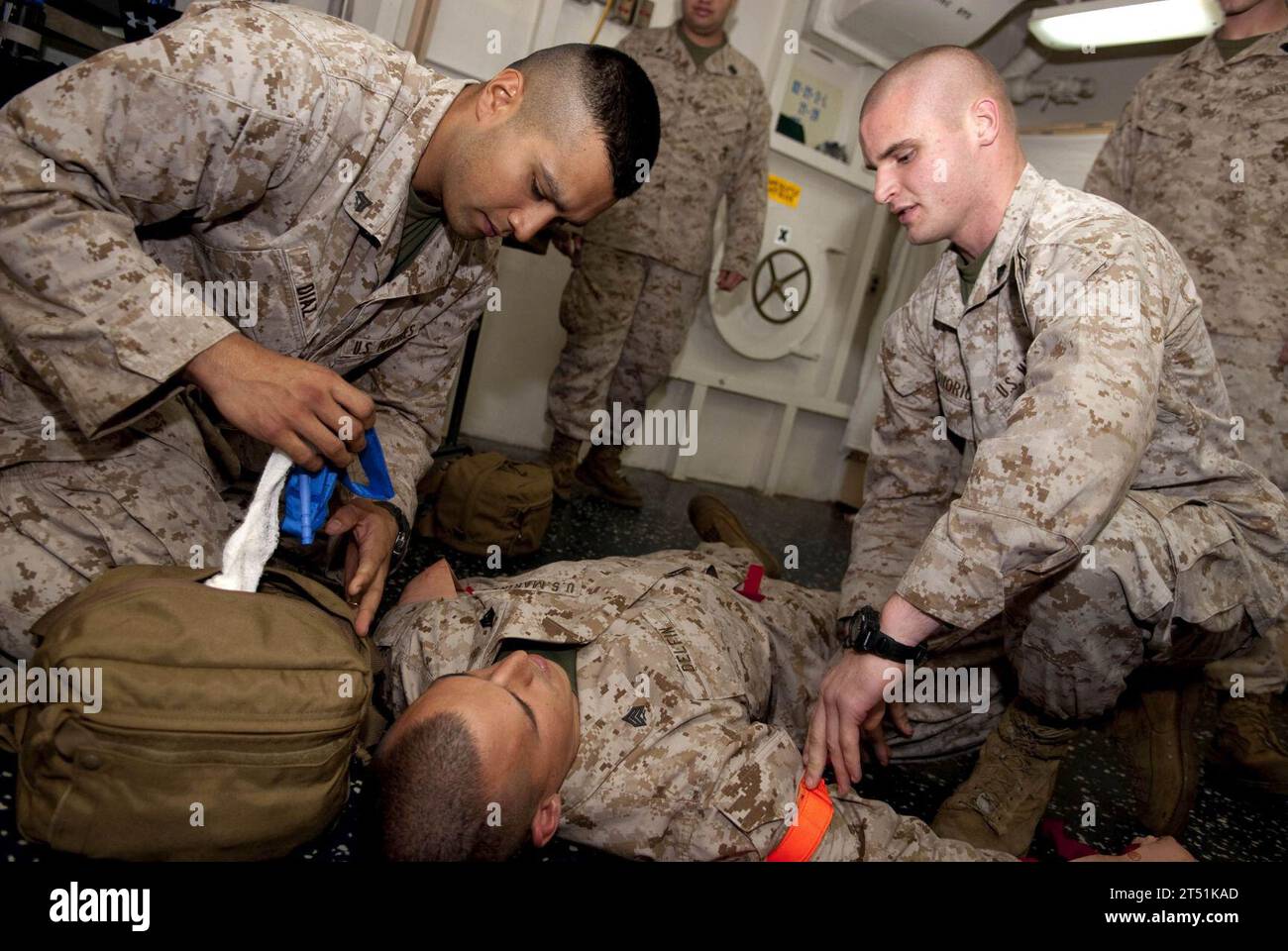 22nd Marine Expeditionary Unit, 22nd MEU, amphibious dock landing ship, combat lifesaving course ...