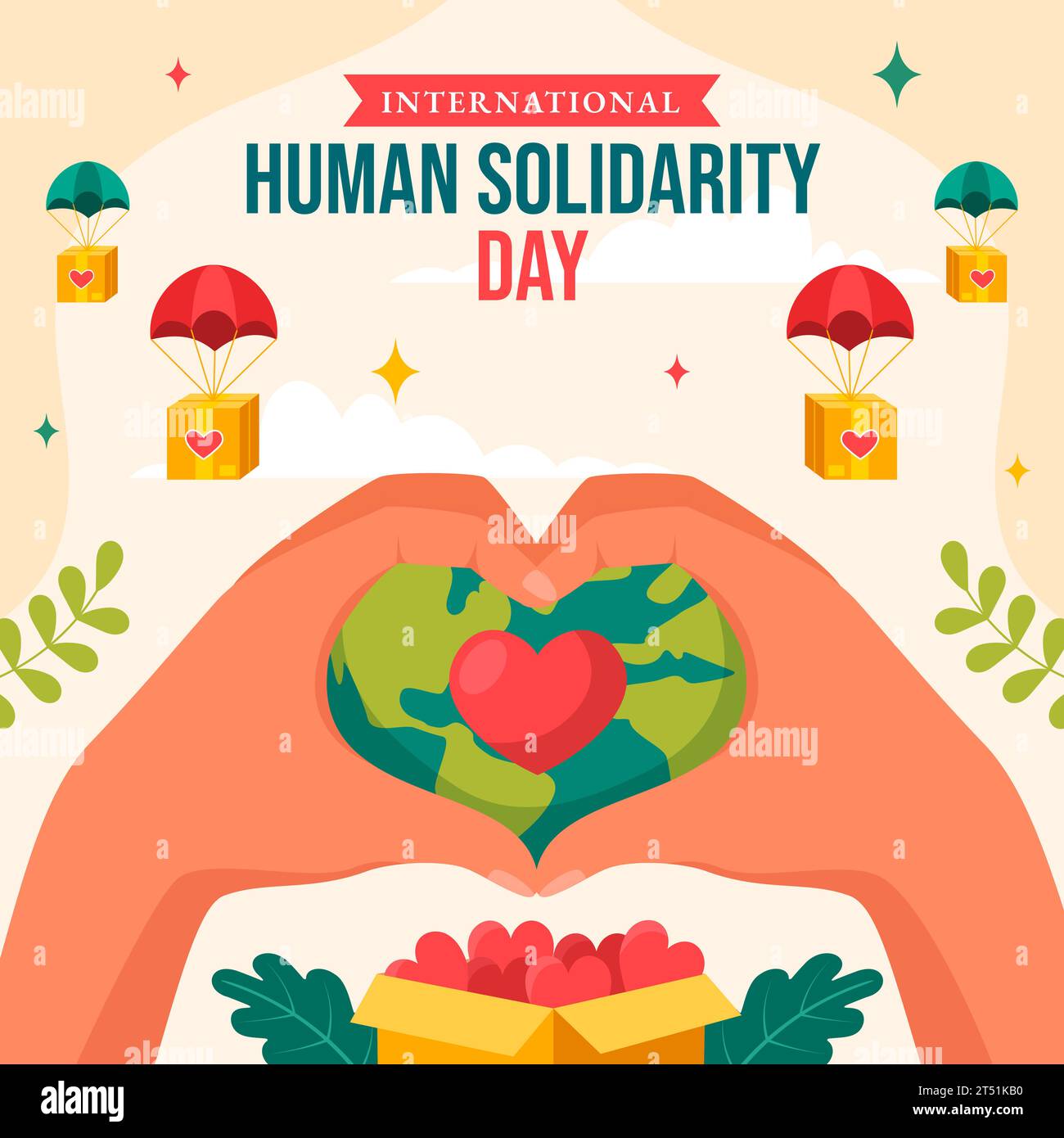 Human Solidarity Day Social Media Illustration Flat Cartoon Hand Drawn ...