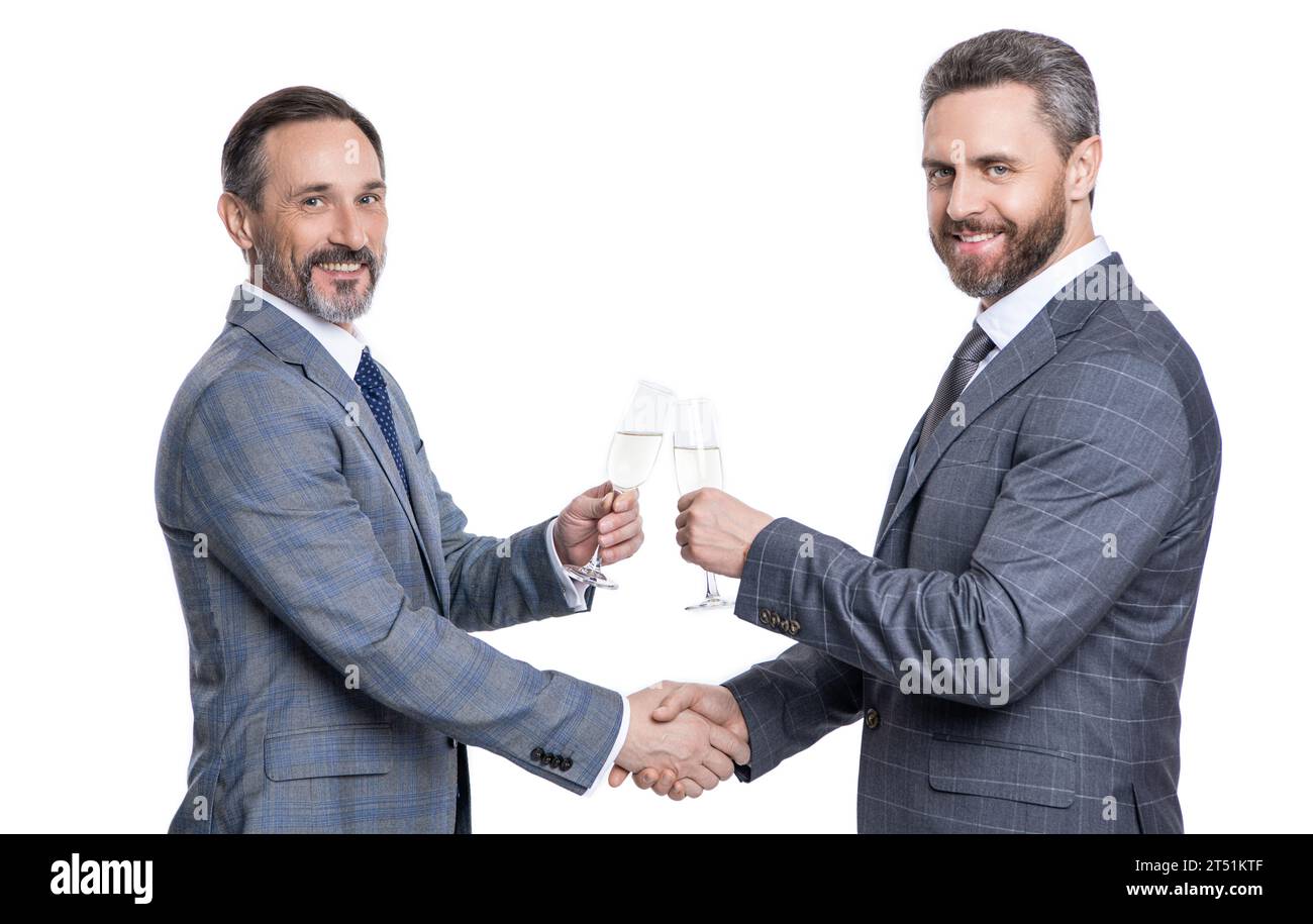 partnership concept. celebrate business deal. two businessmen ...