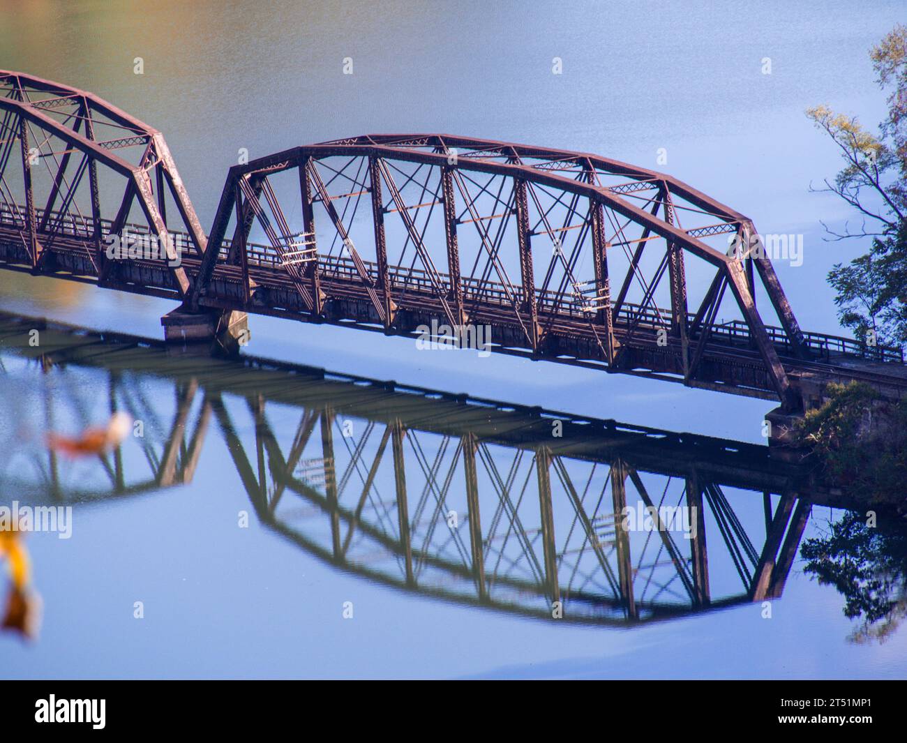 Strong Railroad Bridge over Water Stock Photo - Alamy