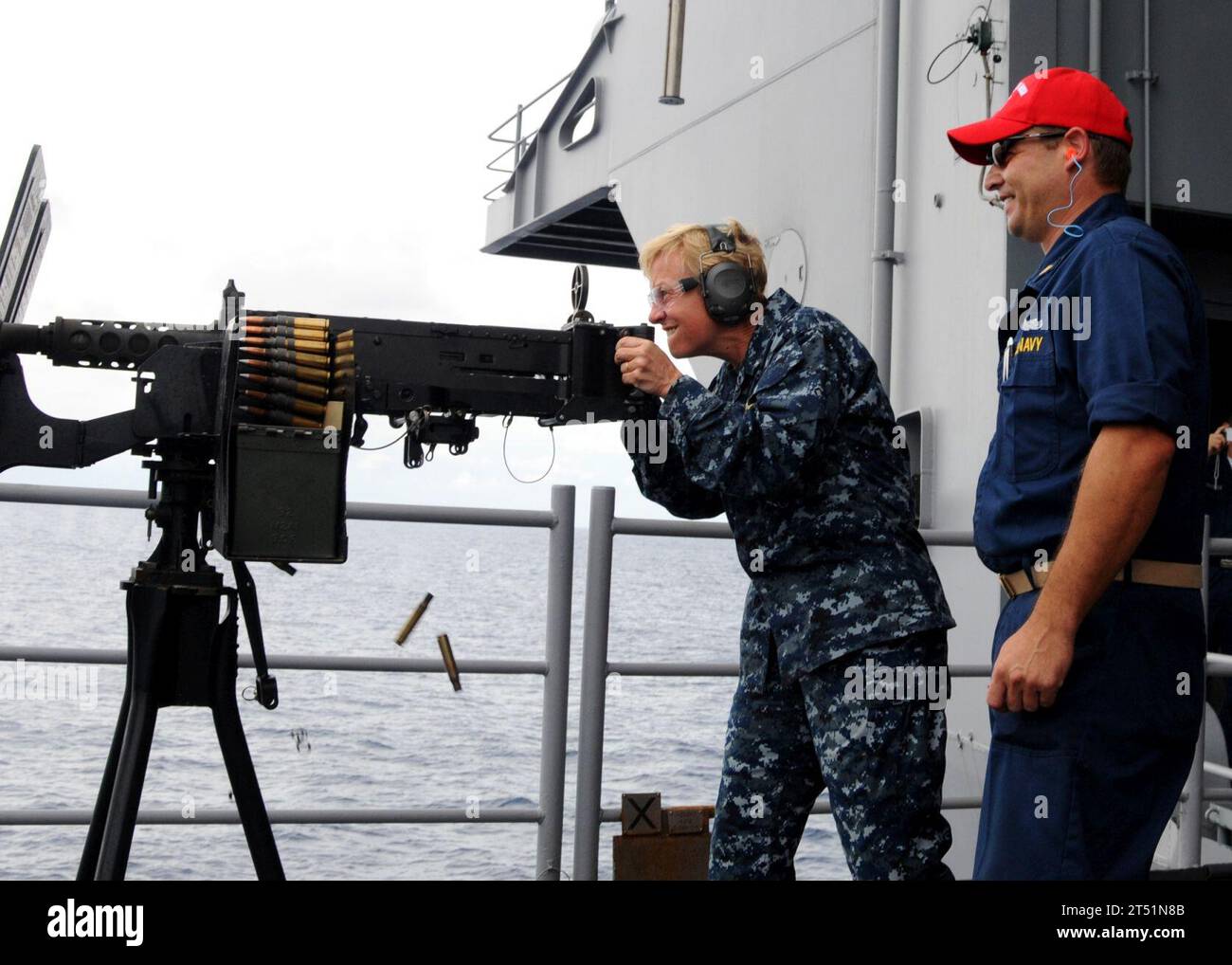 50-cal., 50-caliber, live-fire exercise, Machine gun, navy, Rear Adm. Nora Tyson, U.S. Navy, USS ...