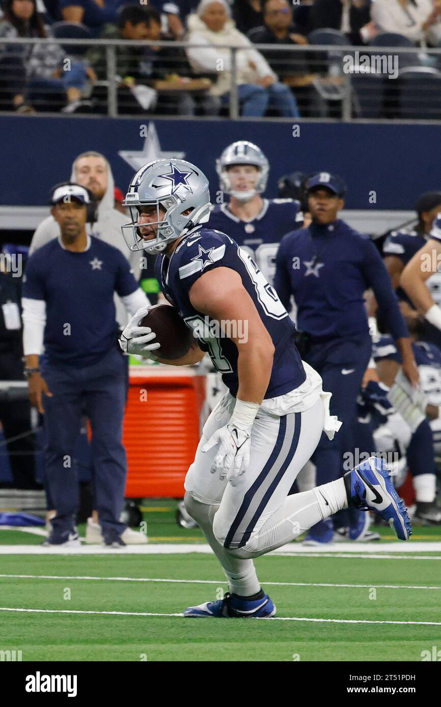 Dallas Cowboys tight end Jake Ferguson (87) runs after a reception ...