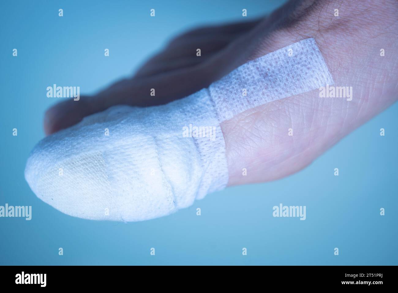 Foot big toe bandage injured feet in medical clinic hospital center ...