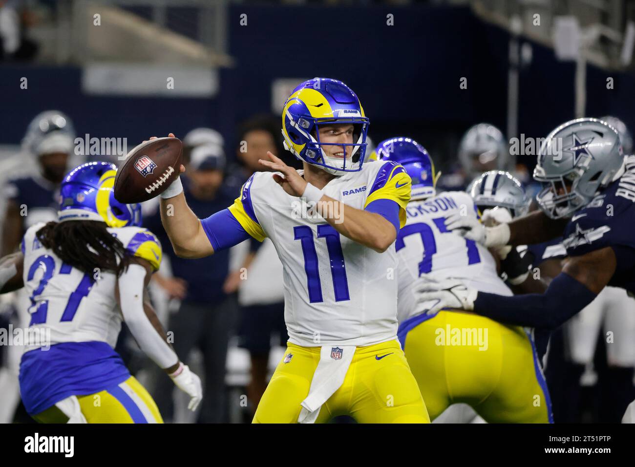 Los Angeles Rams quarterback Brett Rypien (11) throws a pass during an ...
