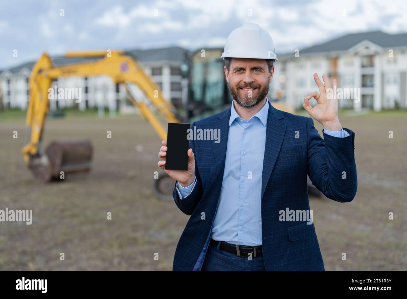 inspector of construction engineering outdoor, ok. photo with inspector ...