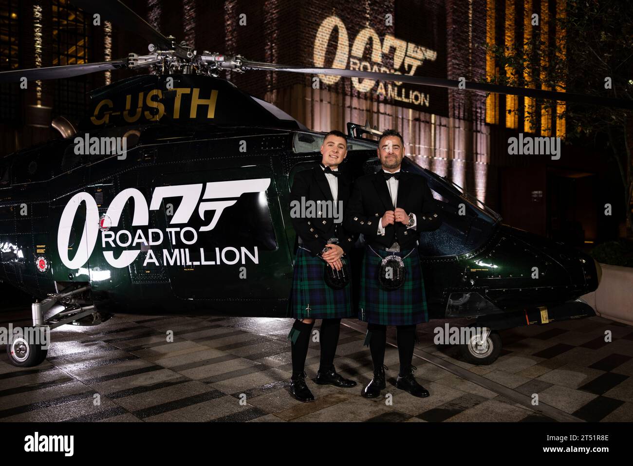 Sam O'Neil and James O'Neil pose for photographers upon arrival at the ...