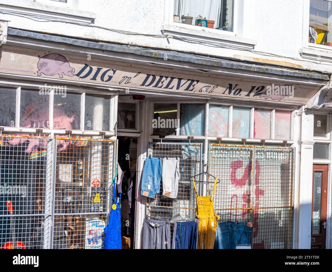 A junk, secondhand, thrift store called Dig and Delve in Falmouth Stock ...