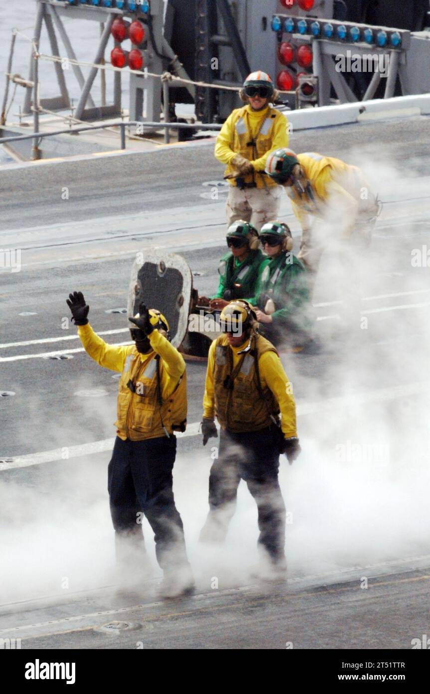 ABH, Director, flight deck, FLT DK, handler, people, USS Nimitz (CVN 68 ...