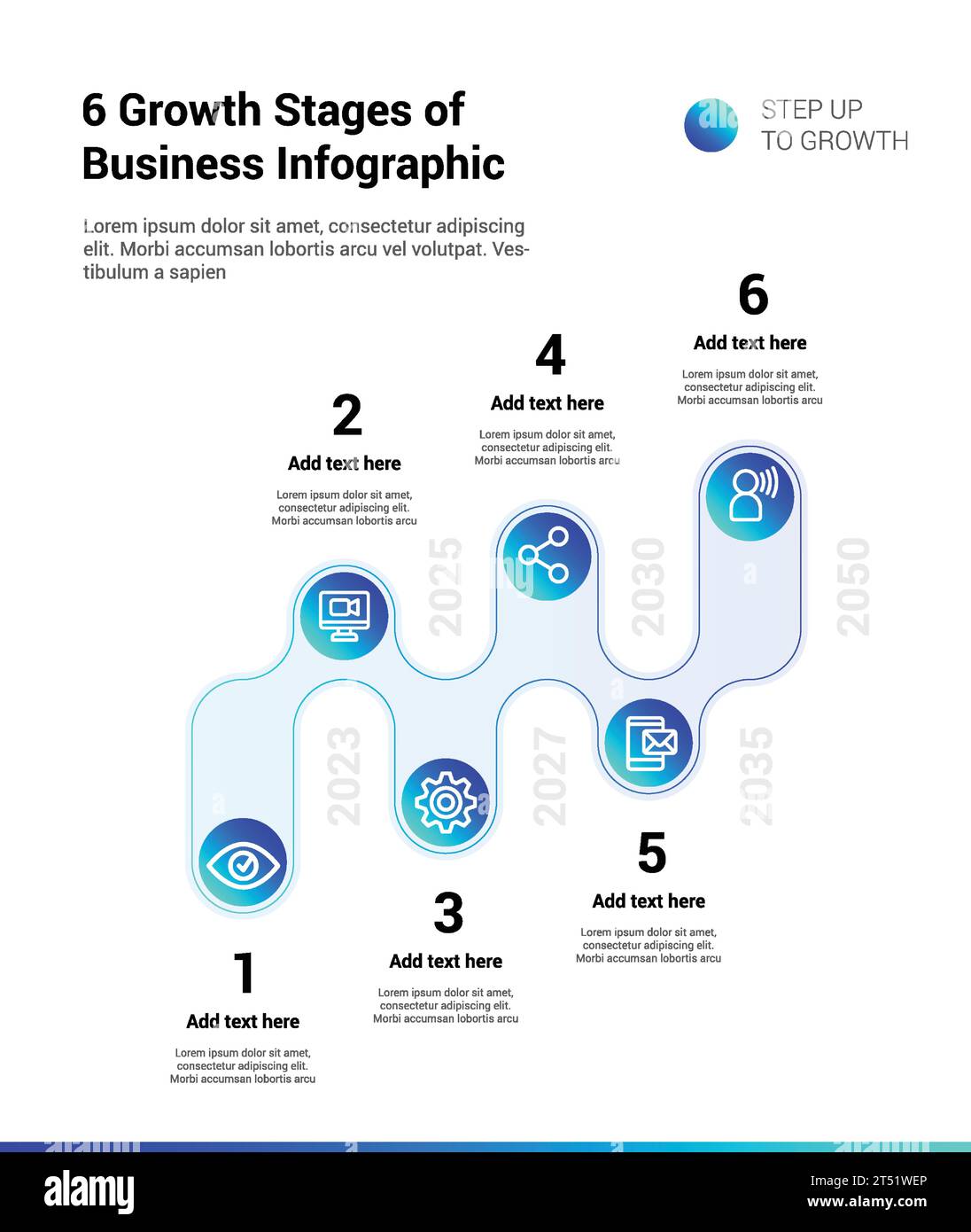 6 growth stages of business infographic Royalty Free Vector Stock ...