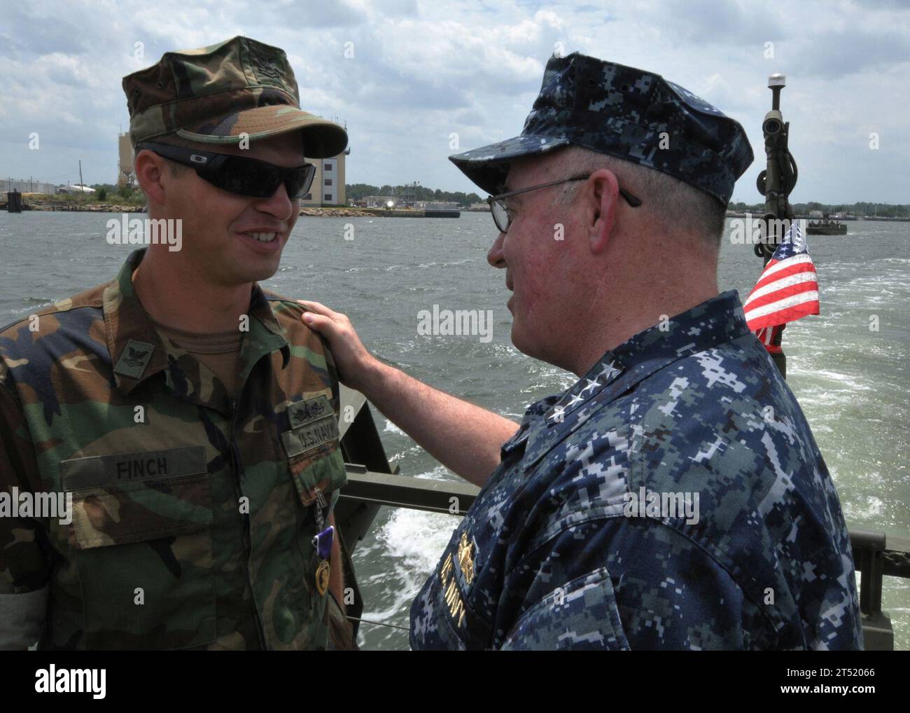 Adm. J.C. Harvey Jr., Purple Heart, RIVRON-1, U.S. navy photo Stock ...