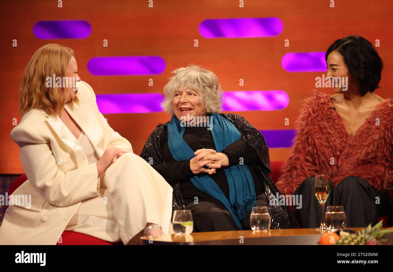 EDITORIAL USE ONLY (left to right) Sarah Snook, Miriam Margolyes, and ...