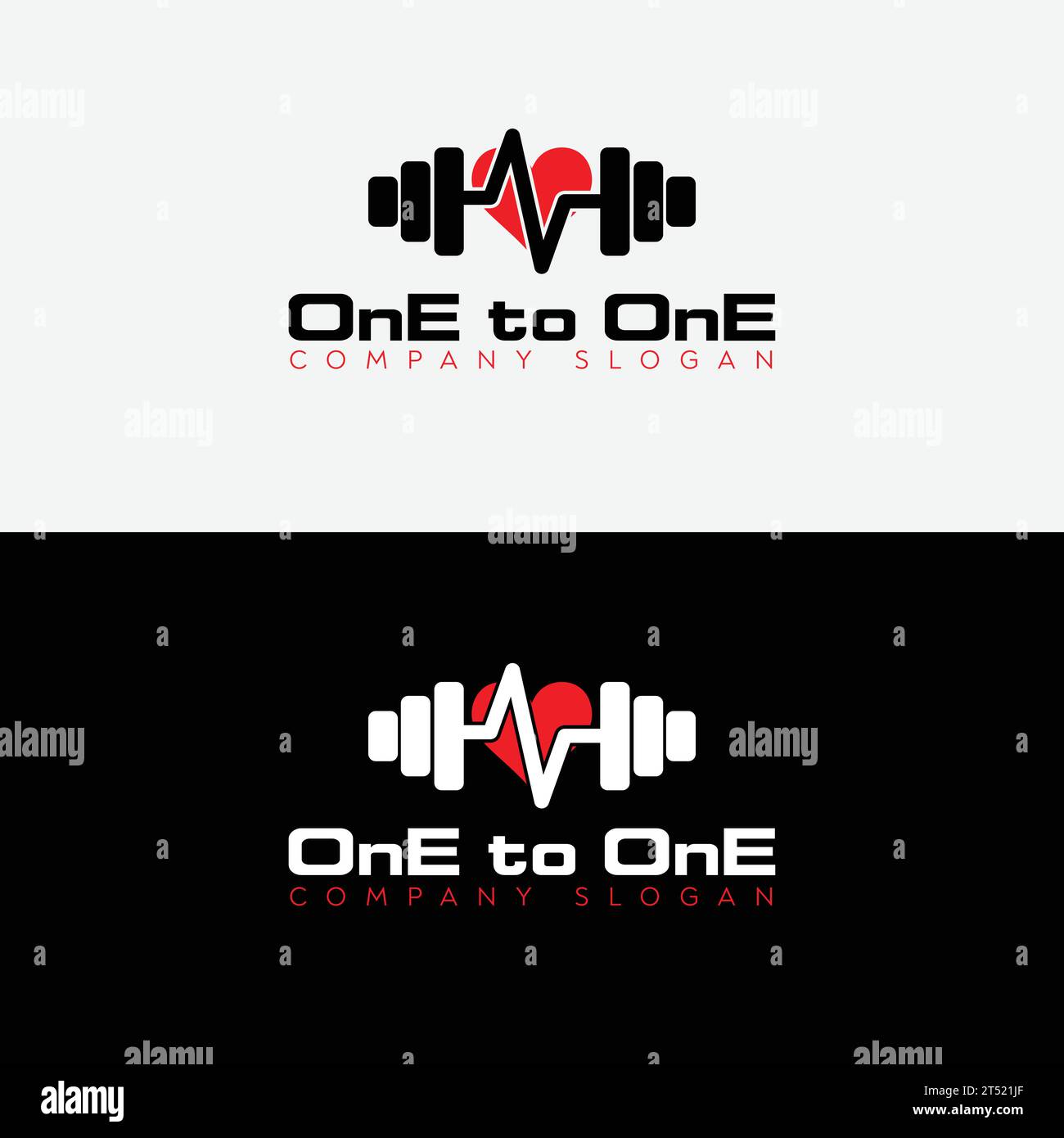 One-to-one gym logo with bar weights Royalty Free Vector Stock Vector ...