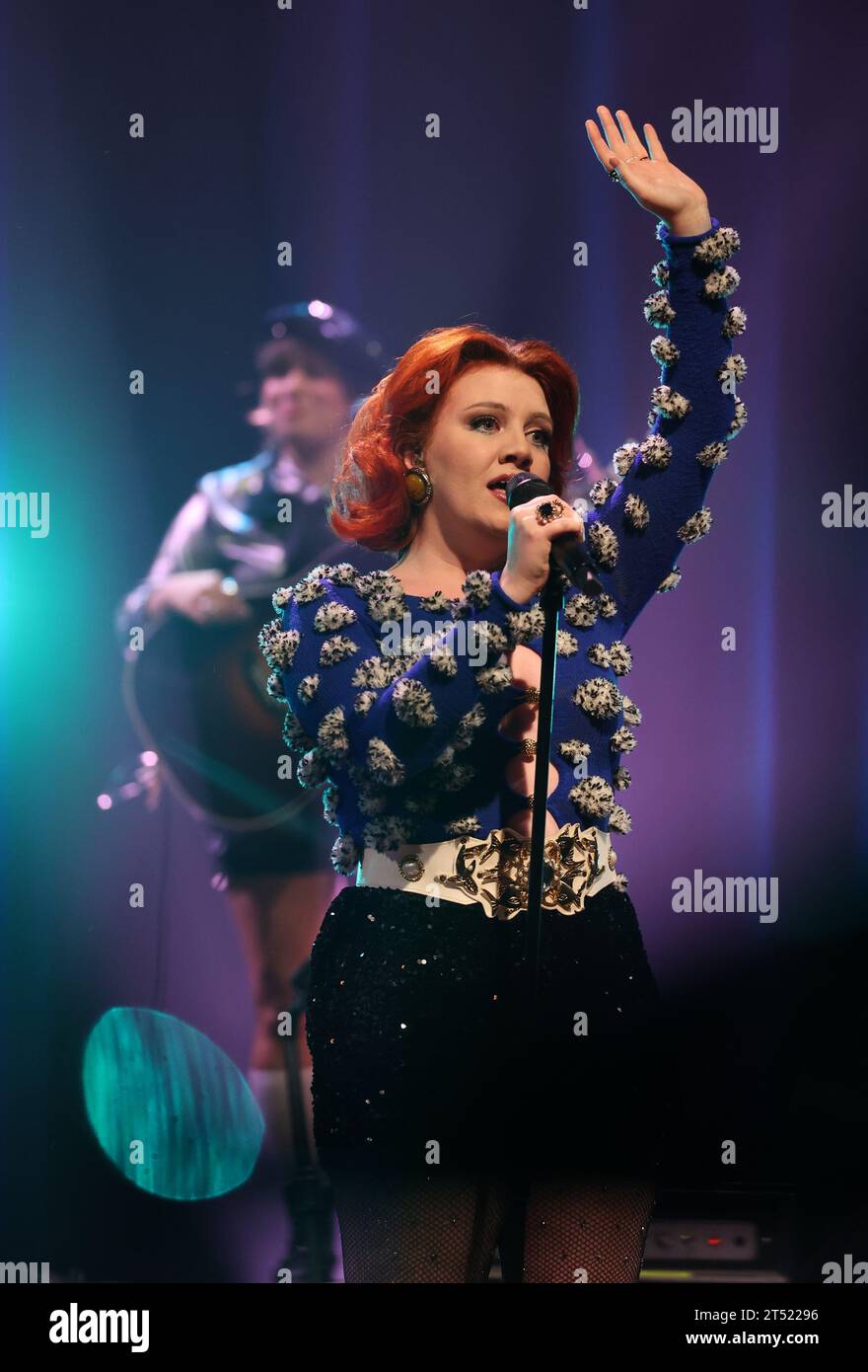 EDITORIAL USE ONLY Ciara Mary-Alice Thompson, known as CMAT, performing ...