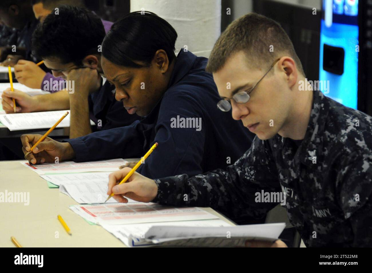 1003046307R-052 ATLANTIC OCEAN (March 4, 2010) Sailors aboard the ...